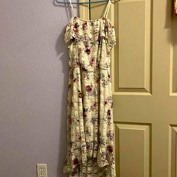 NOBO | Dresses | Xl Cream Purple Floral Midi Dress W Lacing And Strap ...